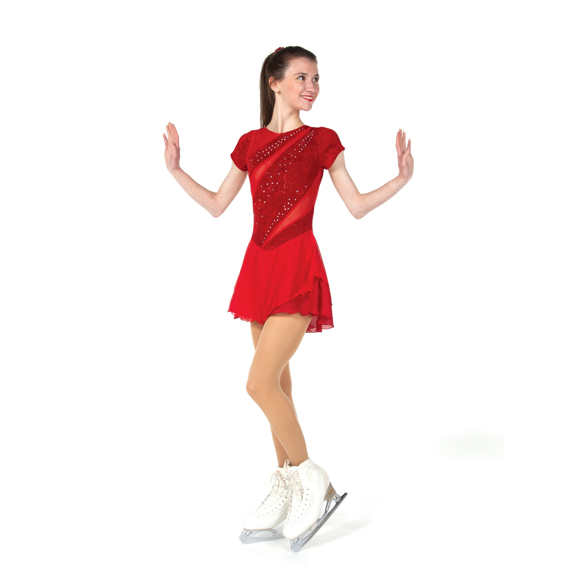 15 Rubicon Dress - Edgy Ruby Mesh Cutouts